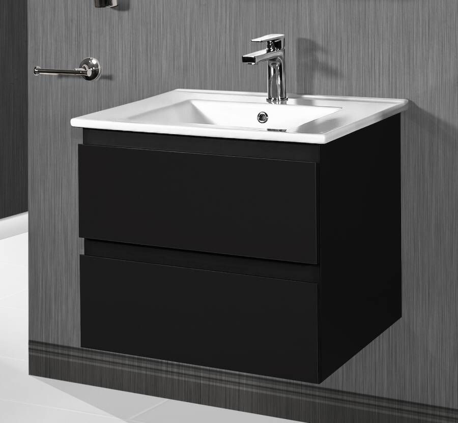 Creavit Sally badmeubel 100cm mat zwart - Sanitair.nl