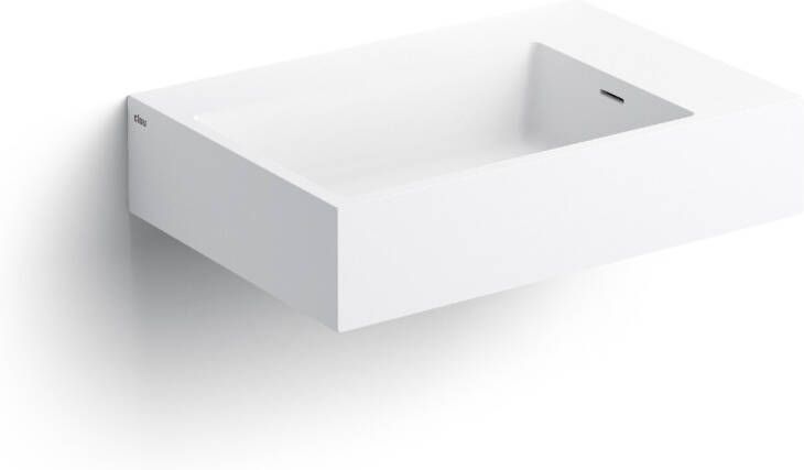 Clou Flush wastafel solid surface 60cm wit mat - Sanitair.nl