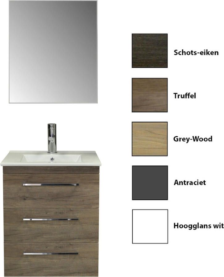 Sanicare Onderkast Q6 Drie Soft-Closing Laden Chromen Greep 60x45 cm ...