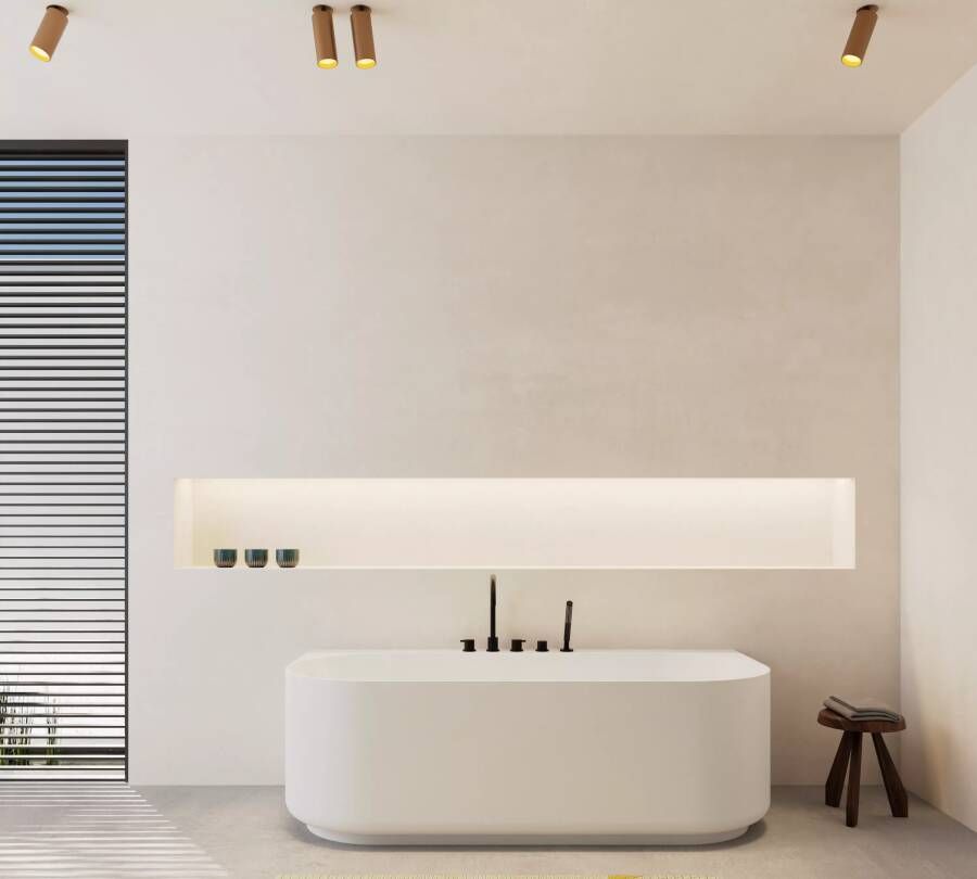 Balmani Scala ovaal halfvrijstaand bad 175 x 80 cm Solid Surface mat ...